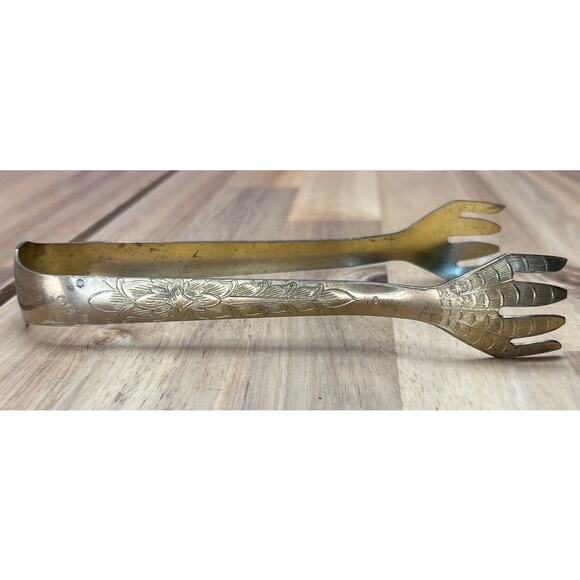 Vintage | Kitchen | Vintage Fancy 625 Talon Tongs Gold Warm Patina Tea ...